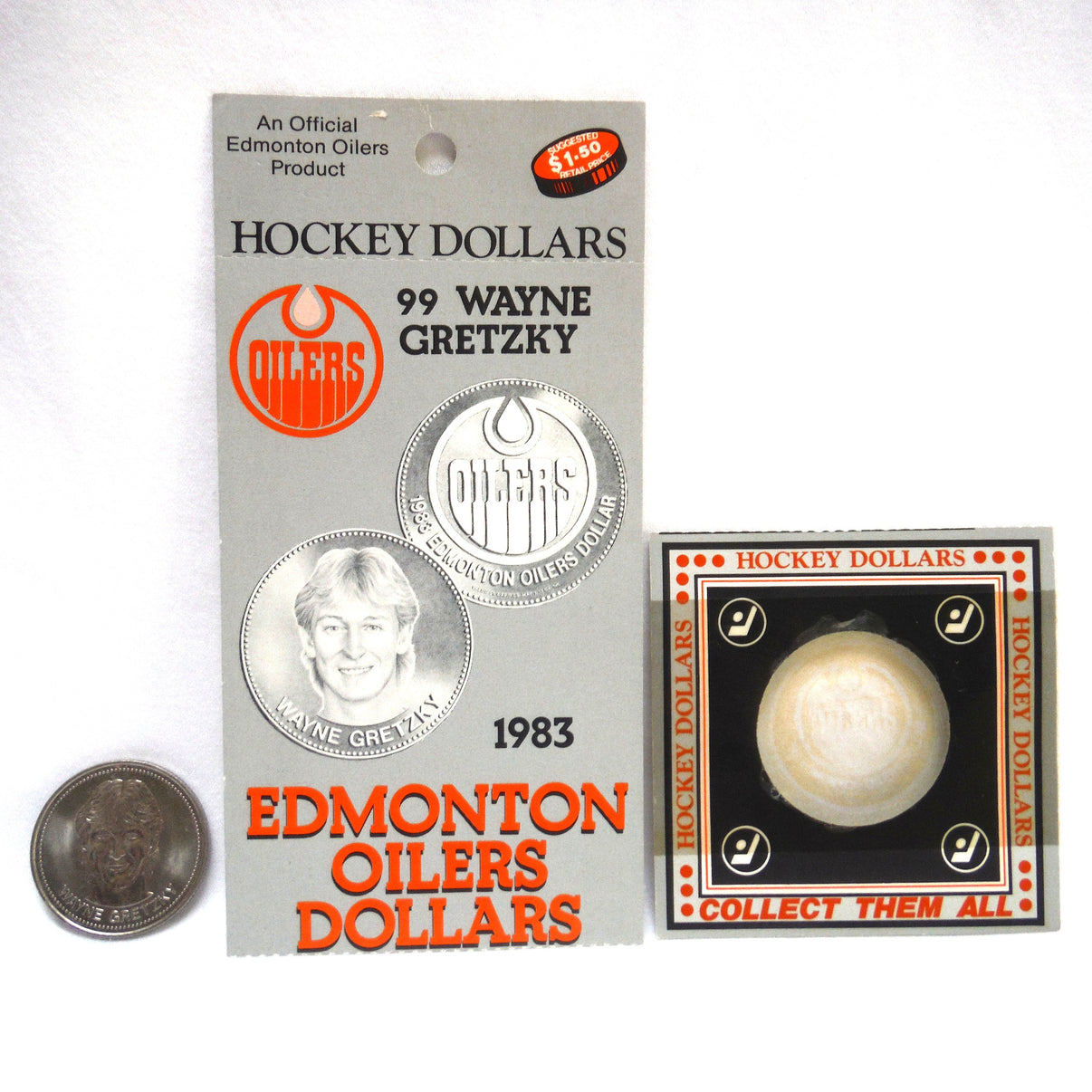 1983 WAYNE GRETZKY HOCKEY DOLLAR, An Official Edmonton Oilers Product ...