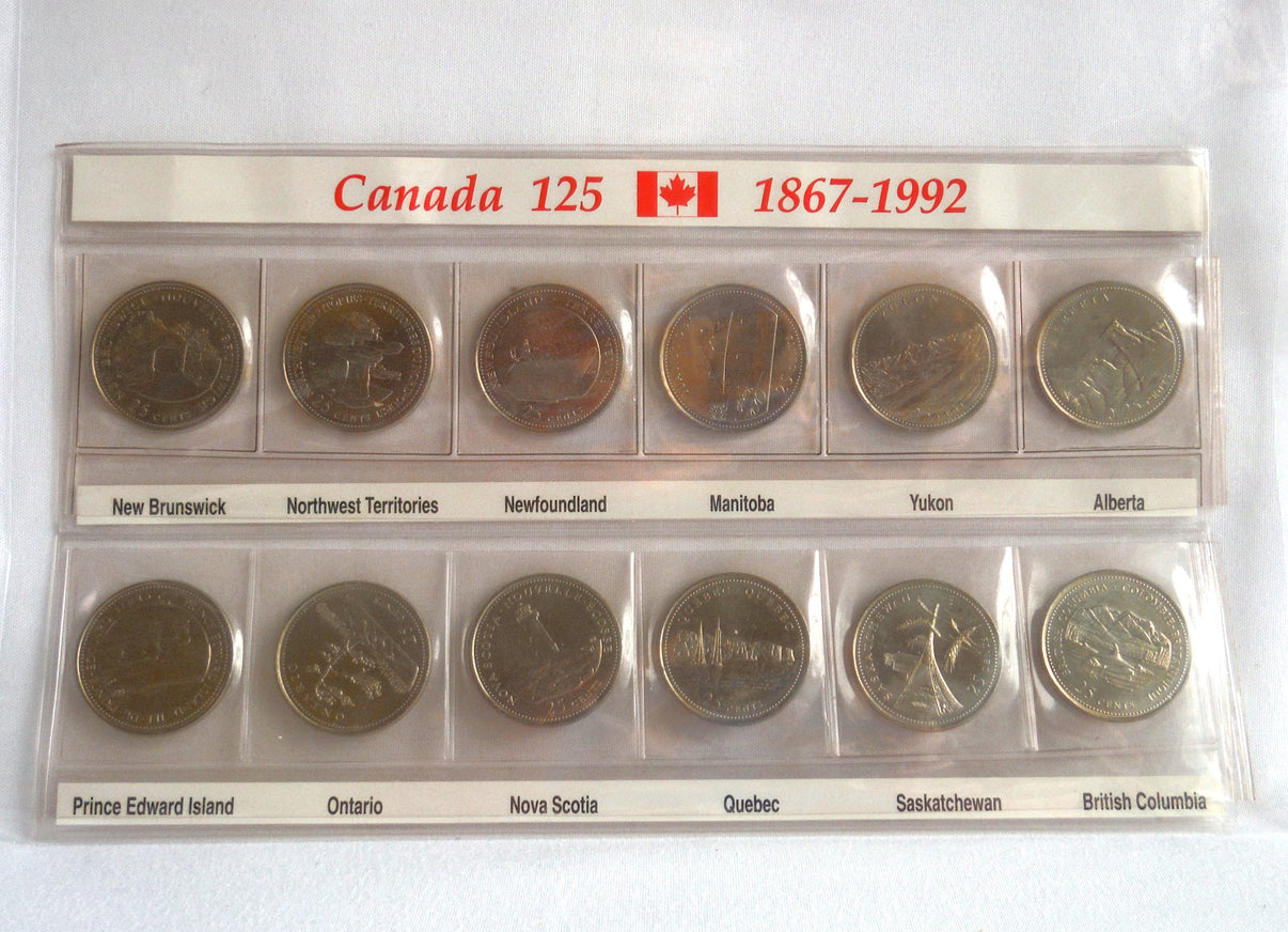 CANADA 125: 1867-1992 Canadian Celebration 12-Quarter Collection with ...