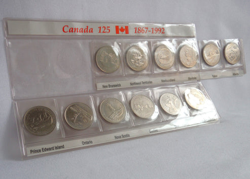 CANADA 125: 1867-1992 Canadian Celebration 12-Quarter Collection with ...