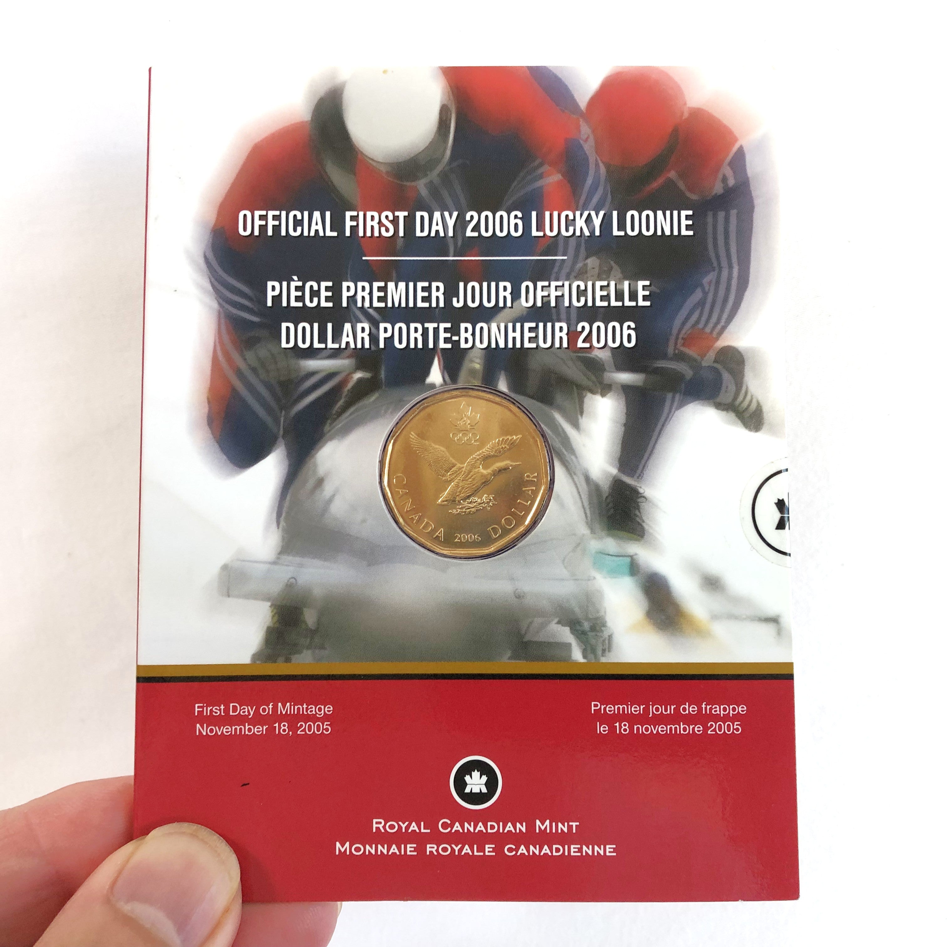 2006 CANADIAN LUCKY $1 LOONIE OFFICIAL FIRST DAY COIN, in Original Pre ...