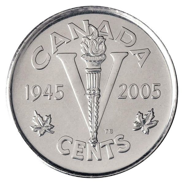 2005-P (1945-) Canadian 5-Cent VICTORY VE-DAY NICKEL 60th Anniversary ...